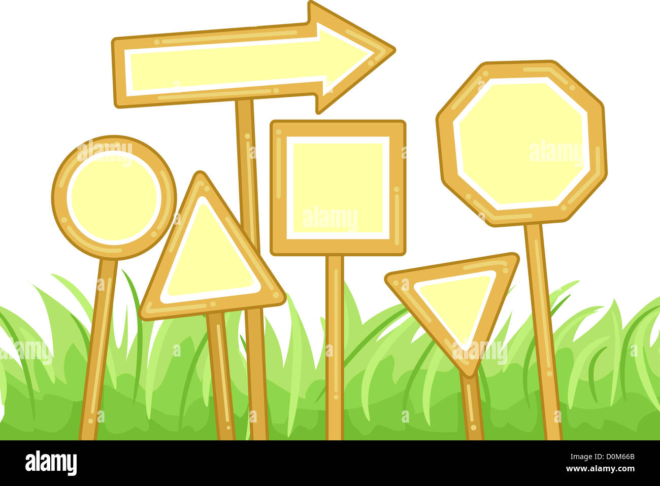 Illustration of Blank Signs in Different Geometric Shapes Stock Photo ...