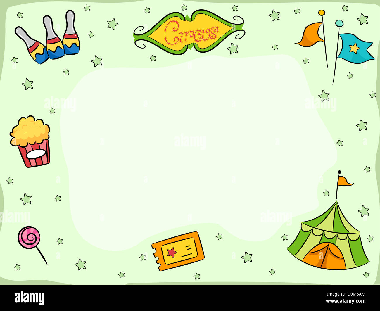 Background Illustration Featuring Circus Related Items Stock Photo - Alamy