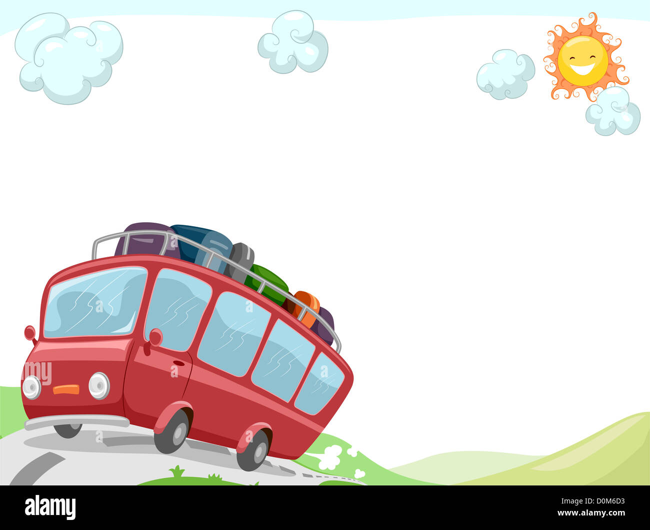 Background Illustration Featuring a Tour Bus Stock Photo - Alamy