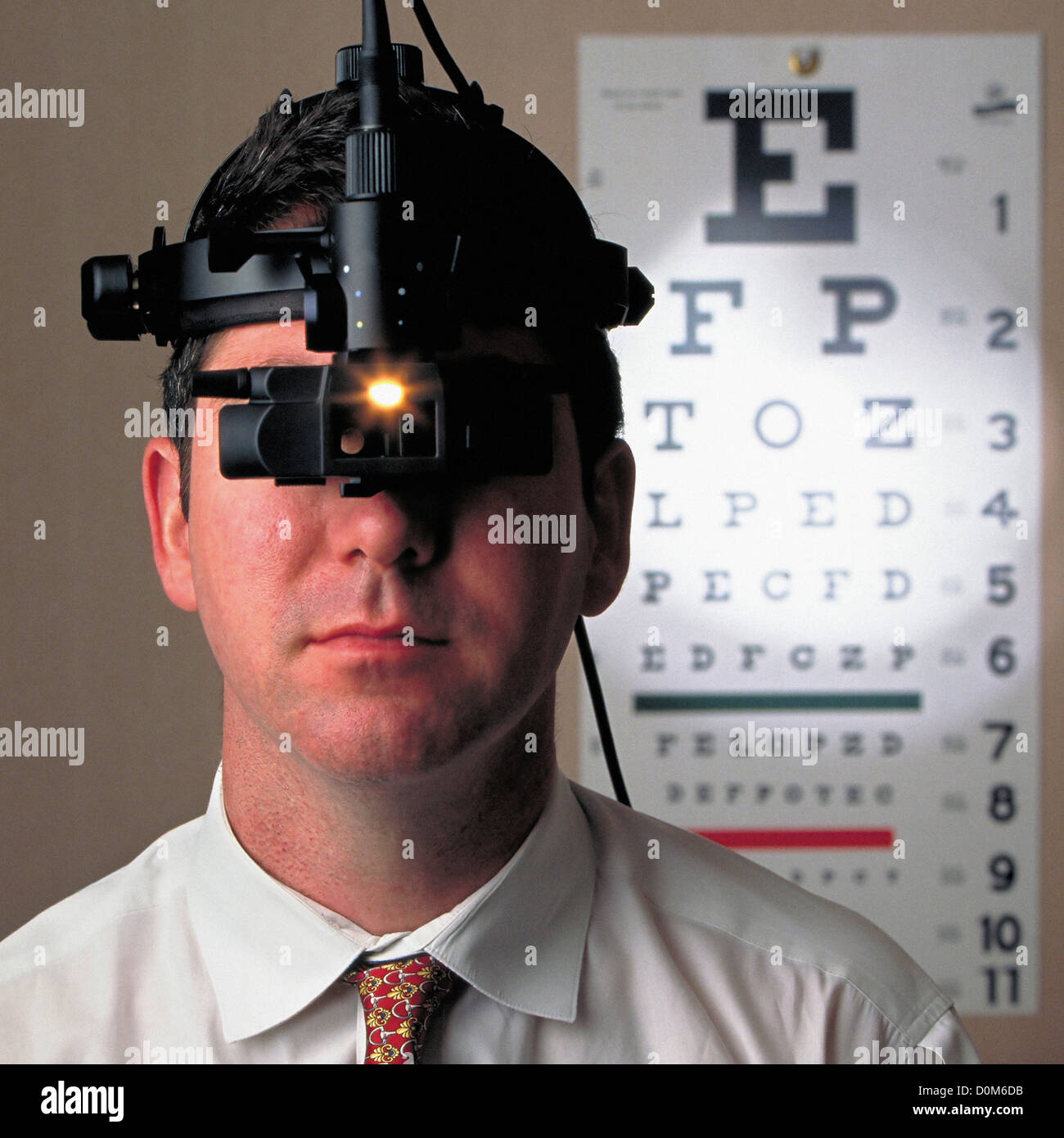 Ophthalmologist Wearing Examination Instrument Stock Photo - Alamy