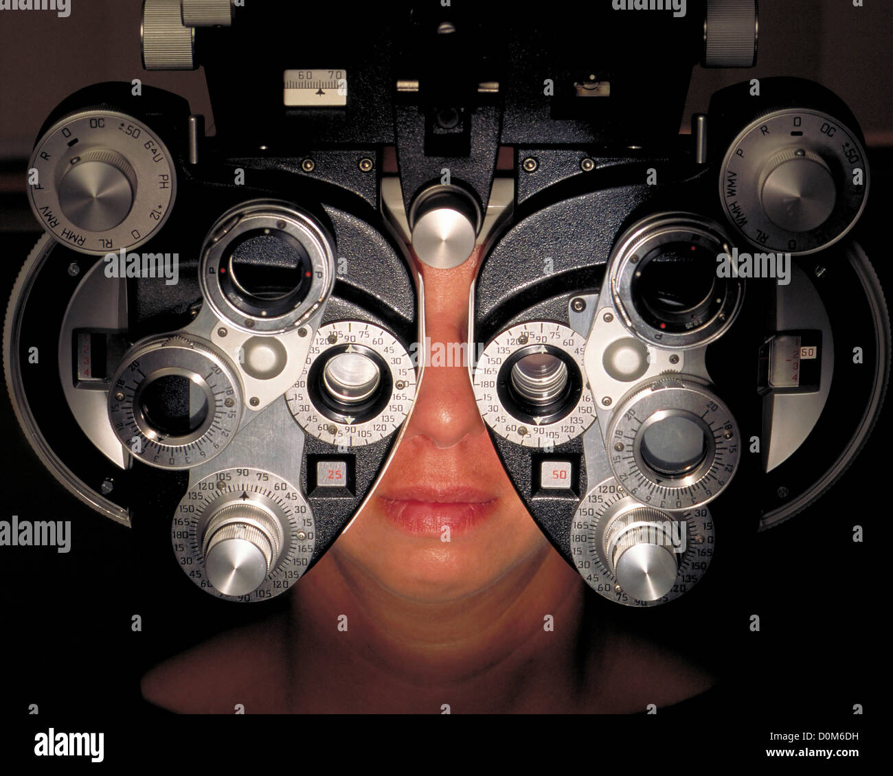 Woman Gets Eye Exam Stock Photo - Alamy