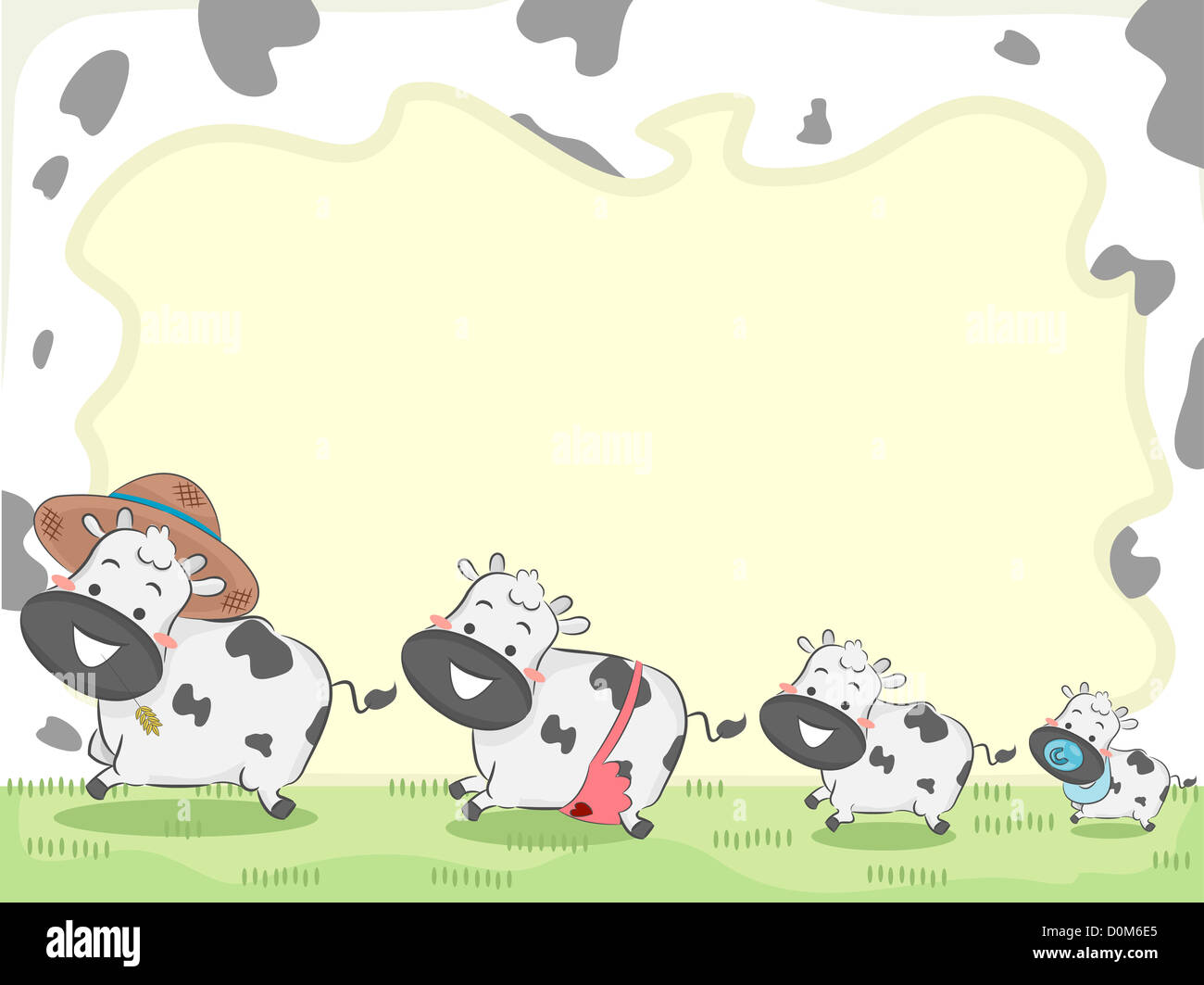 Background Illustration Featuring a Family of Cows Stock Photo - Alamy