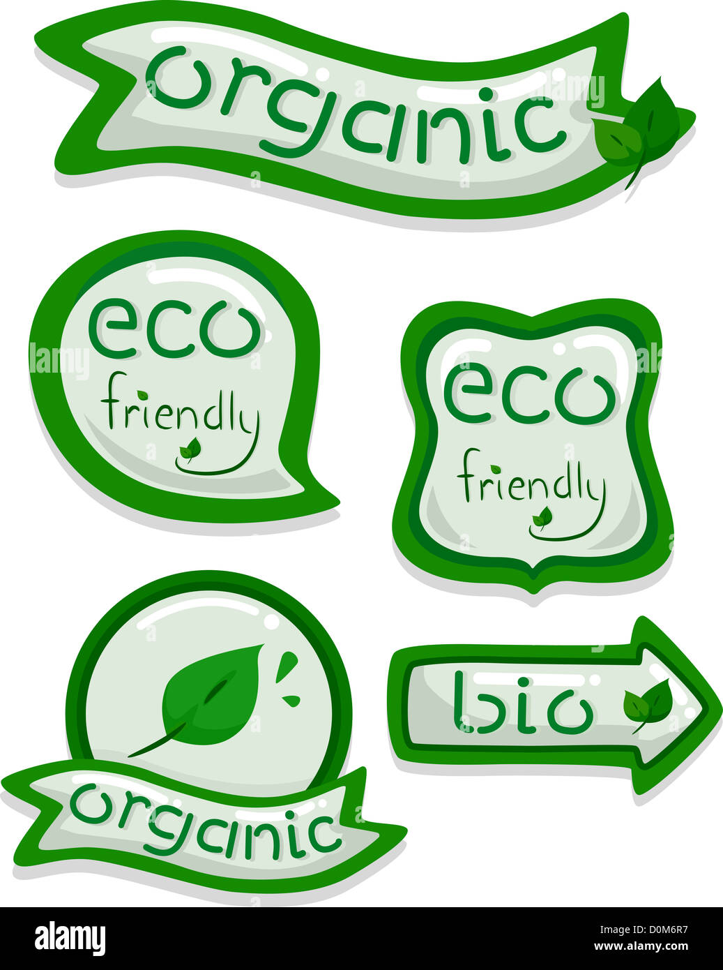 Illustration Featuring Eco-friendly Stickers Stock Photo - Alamy