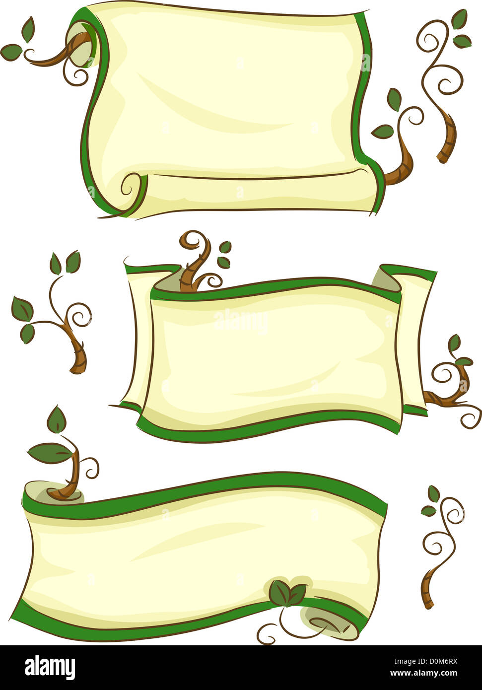 Illustration Featuring Blank Eco-friendly Scrolls Stock Photo - Alamy