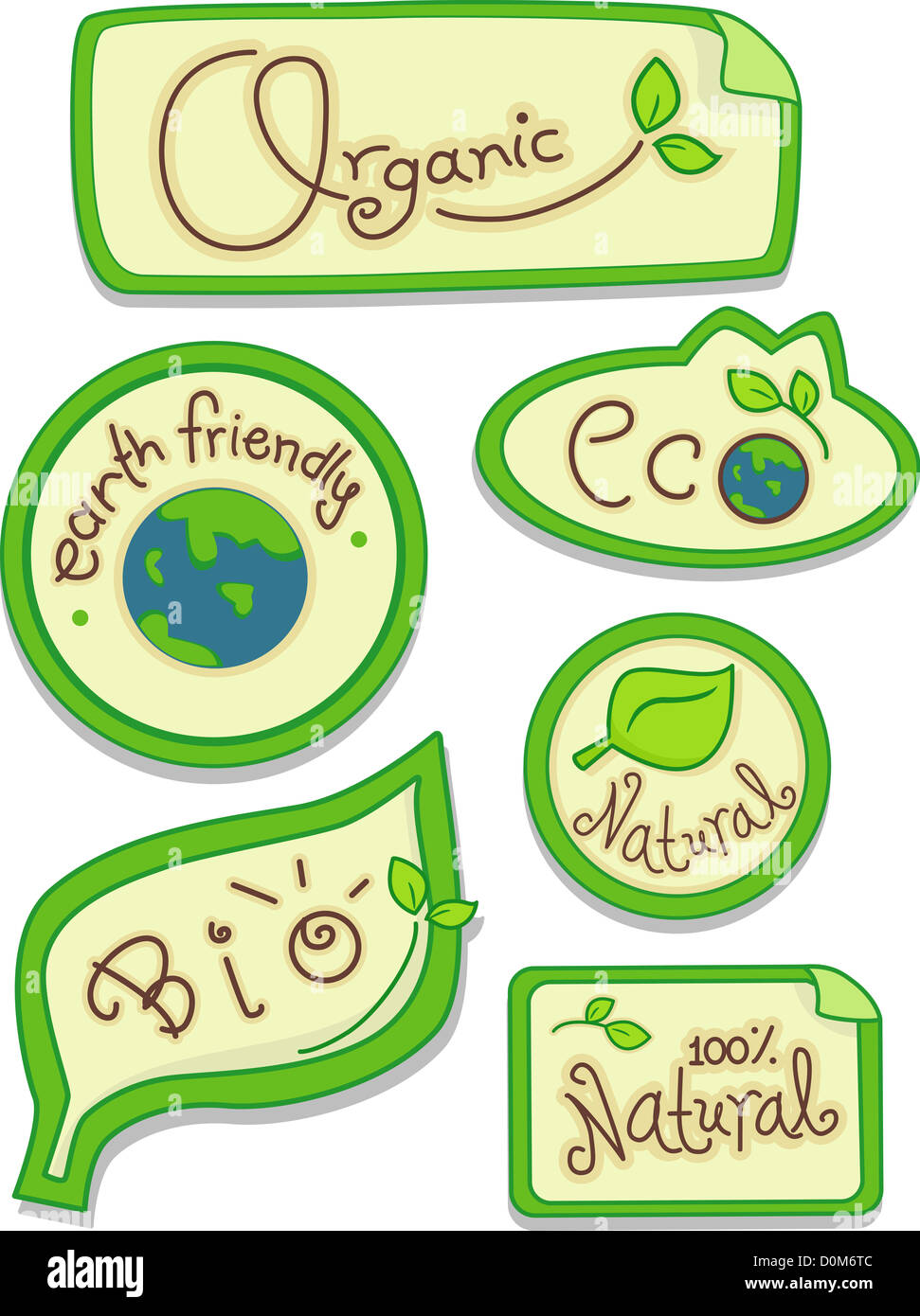Illustration Featuring Eco-friendly Stickers Stock Photo - Alamy