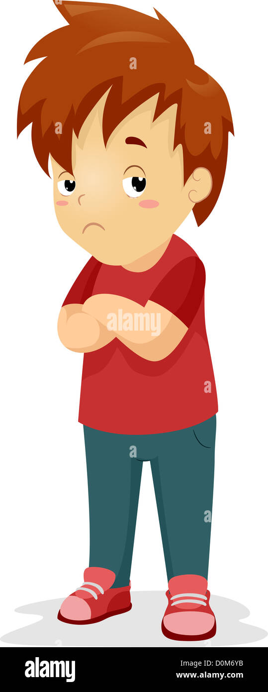 Illustration of a Boy with an Unconvinced Look on His Face Stock Photo ...