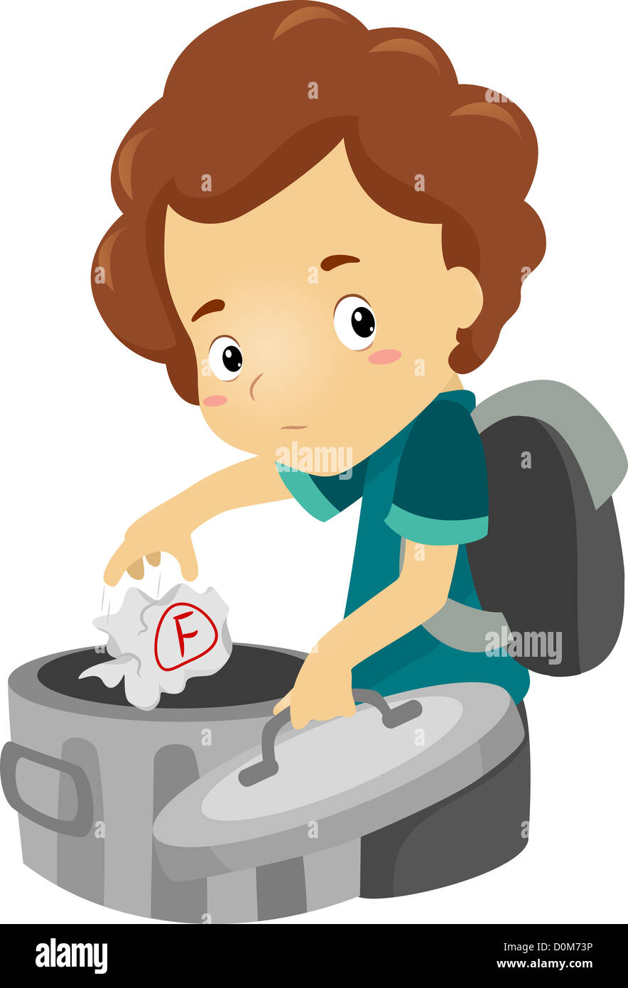 Illustration of a Boy Throwing a Test Paper Marked with a F Away Stock ...