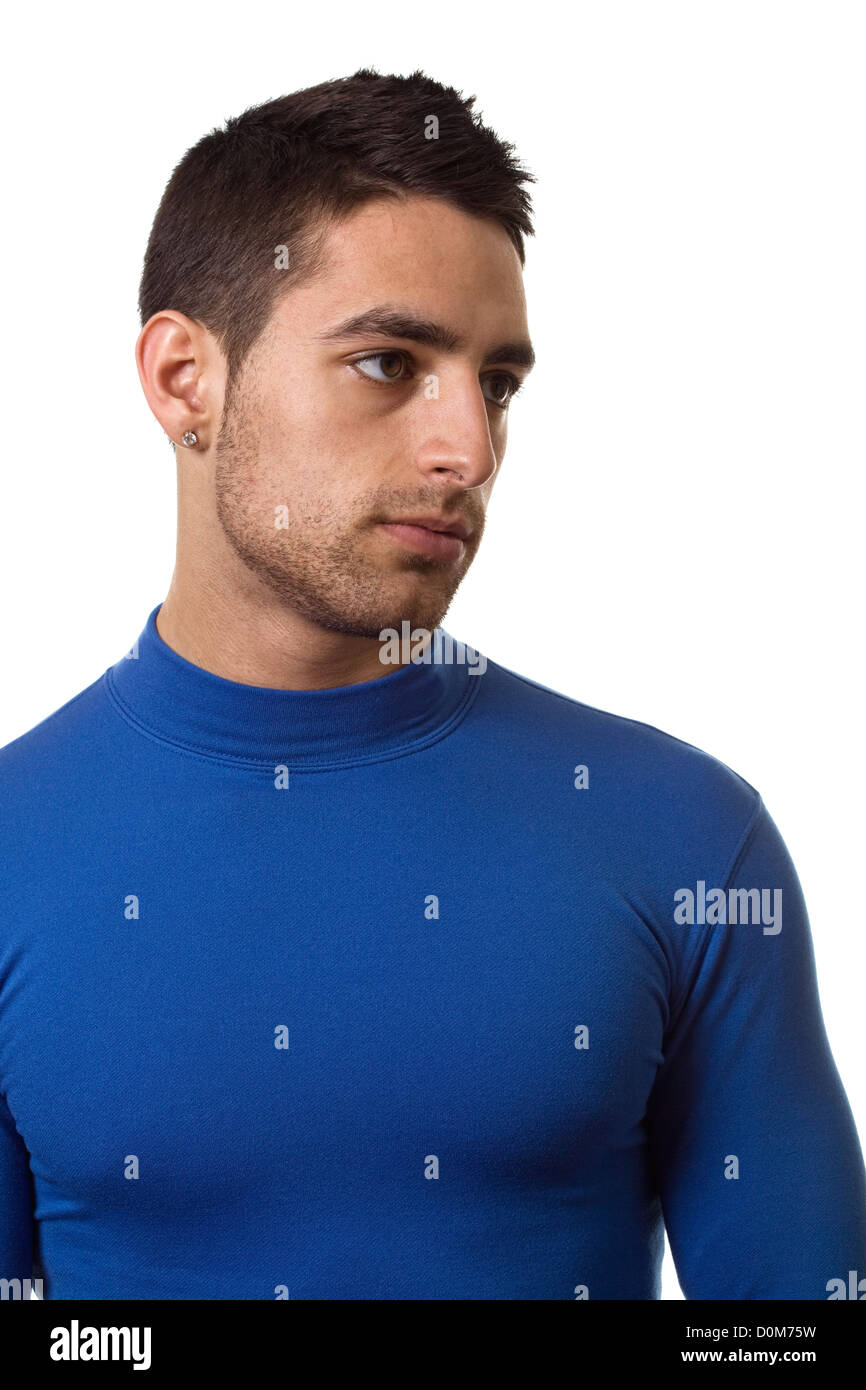 Man in Blue Shirt Stock Photo - Alamy
