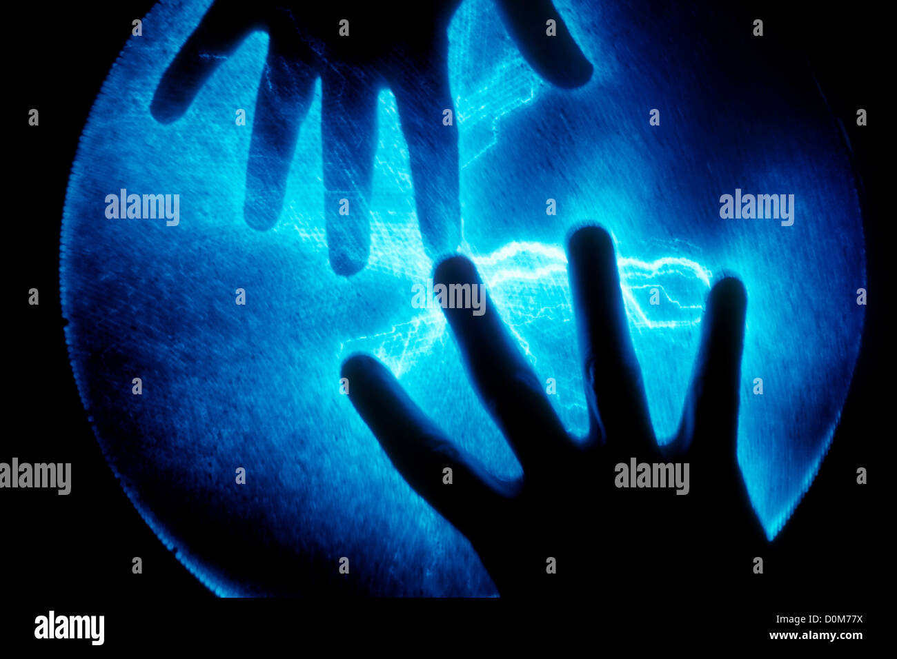 Hands and Lightning Bolts Stock Photo - Alamy