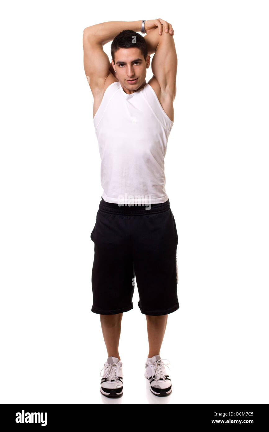 Stretch shot attractive young Cut Out Stock Images & Pictures - Alamy