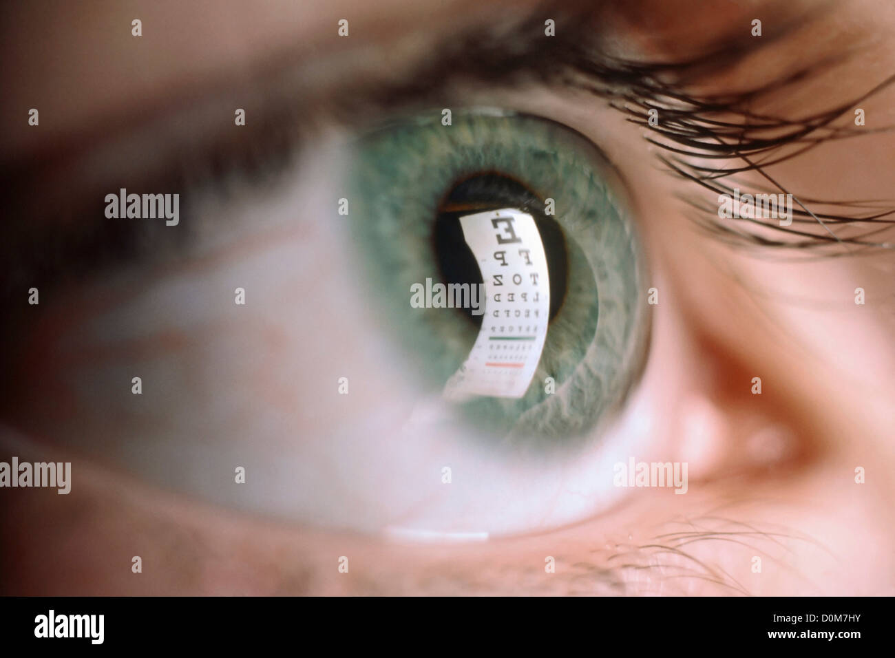 Reflection of Eye Chart in Eye Stock Photo - Alamy