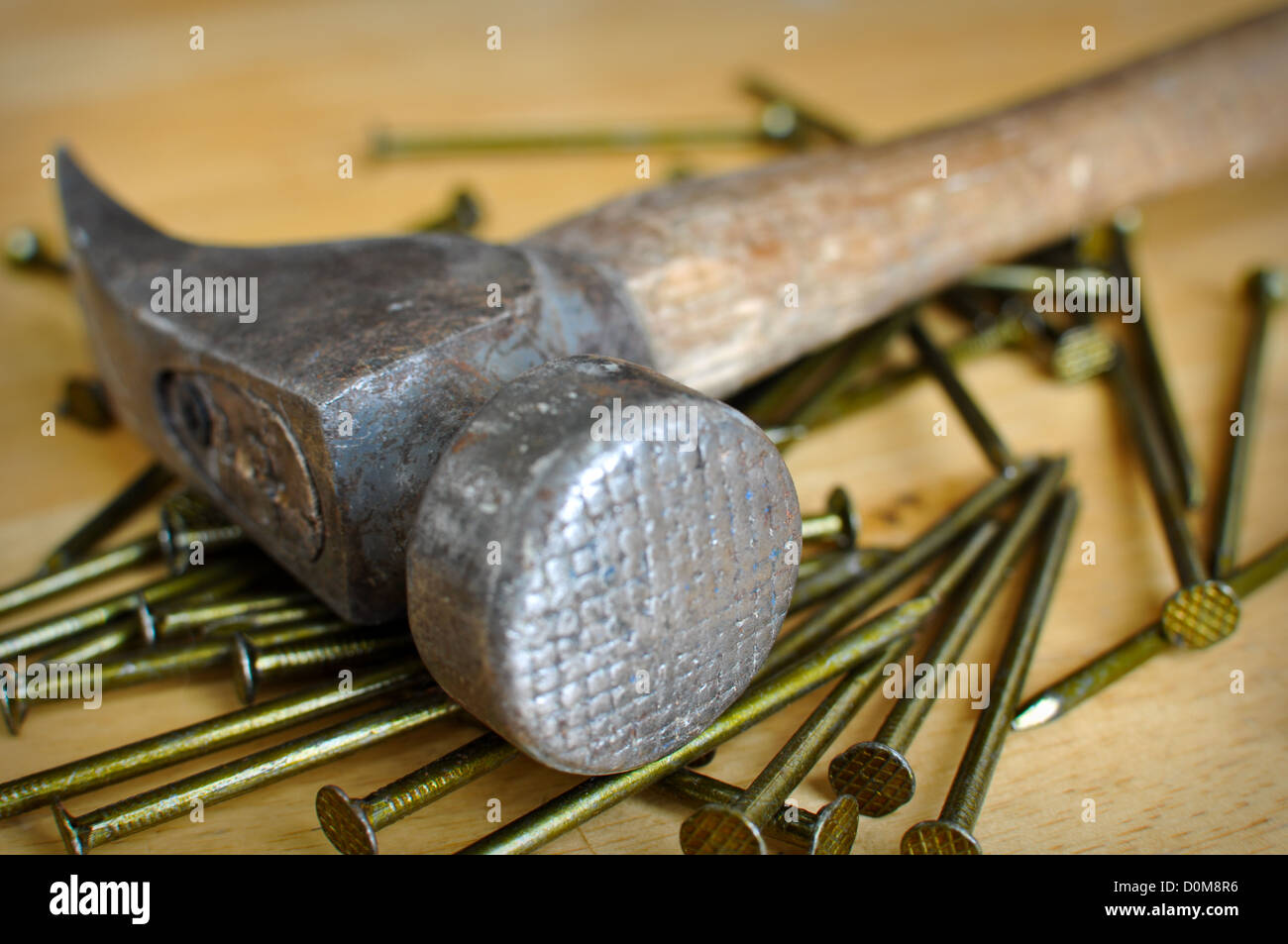 Hammer with nails hi-res stock photography and images - Alamy