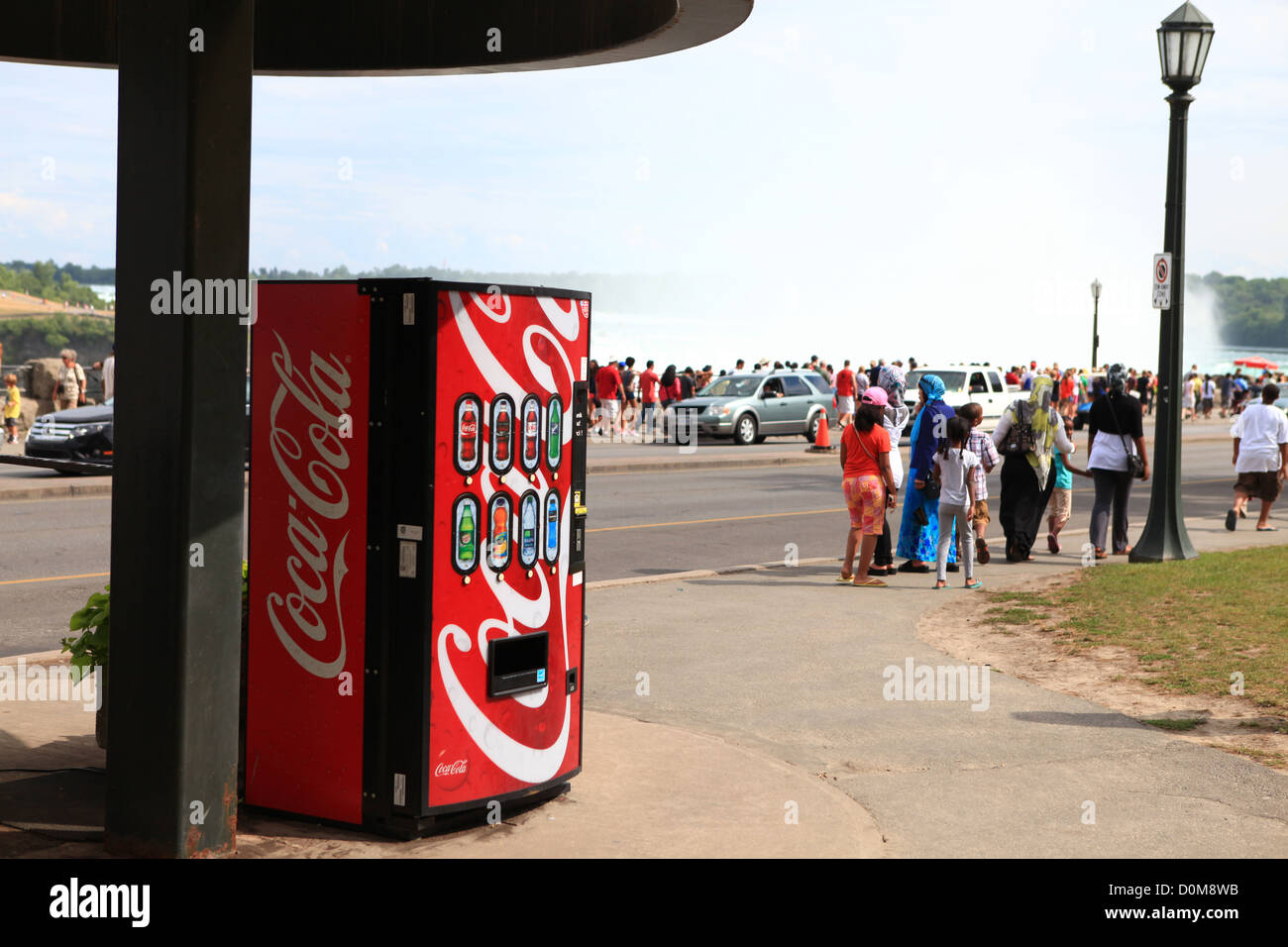 Coca cola vending machine at a bus stop in Niagara falls, Ontario ...