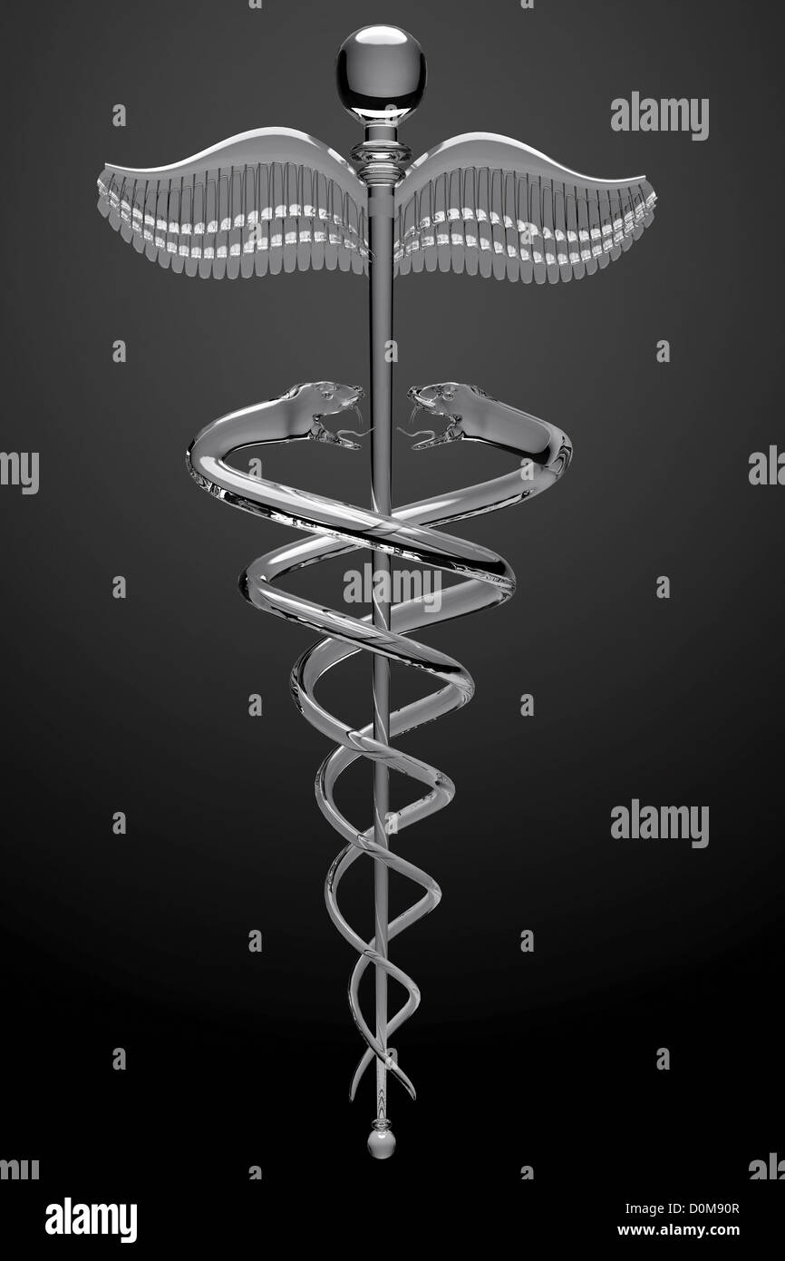 Visualization of a caduceus which has a glass appearance Stock Photo ...