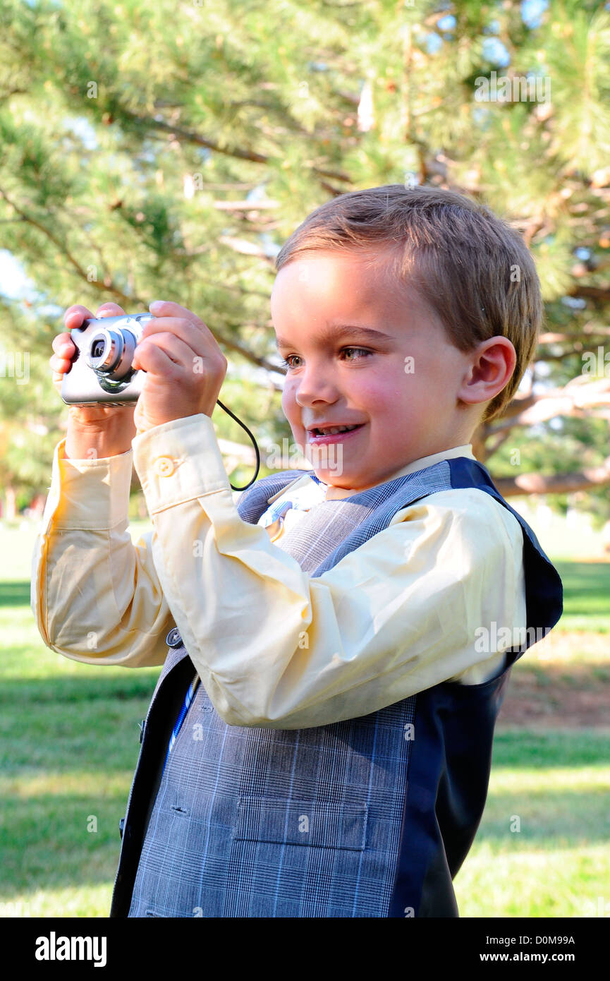 Boy taking a picture Stock Photo - Alamy