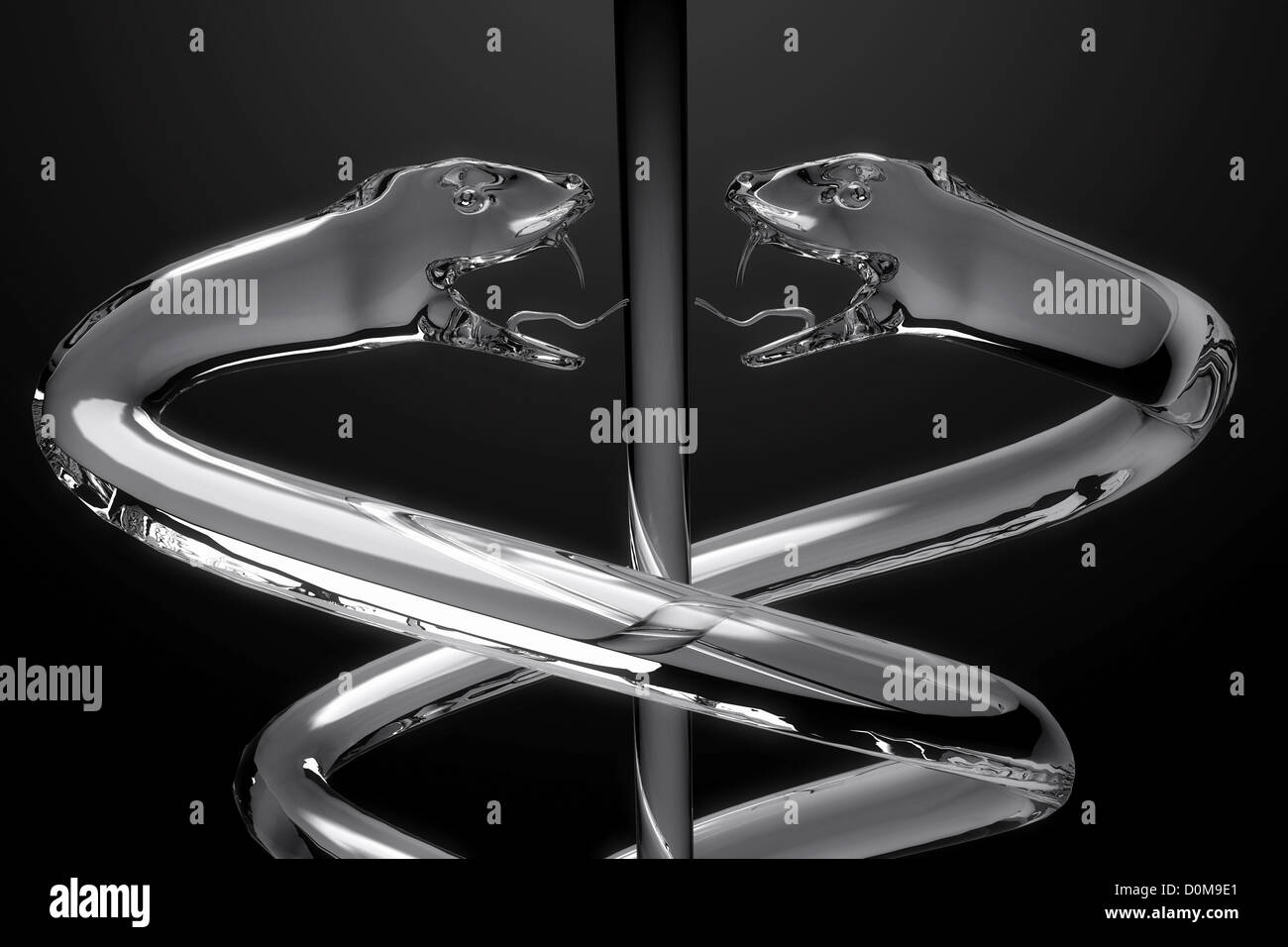 Visualization of a caduceus which has a glass appearance Stock Photo ...