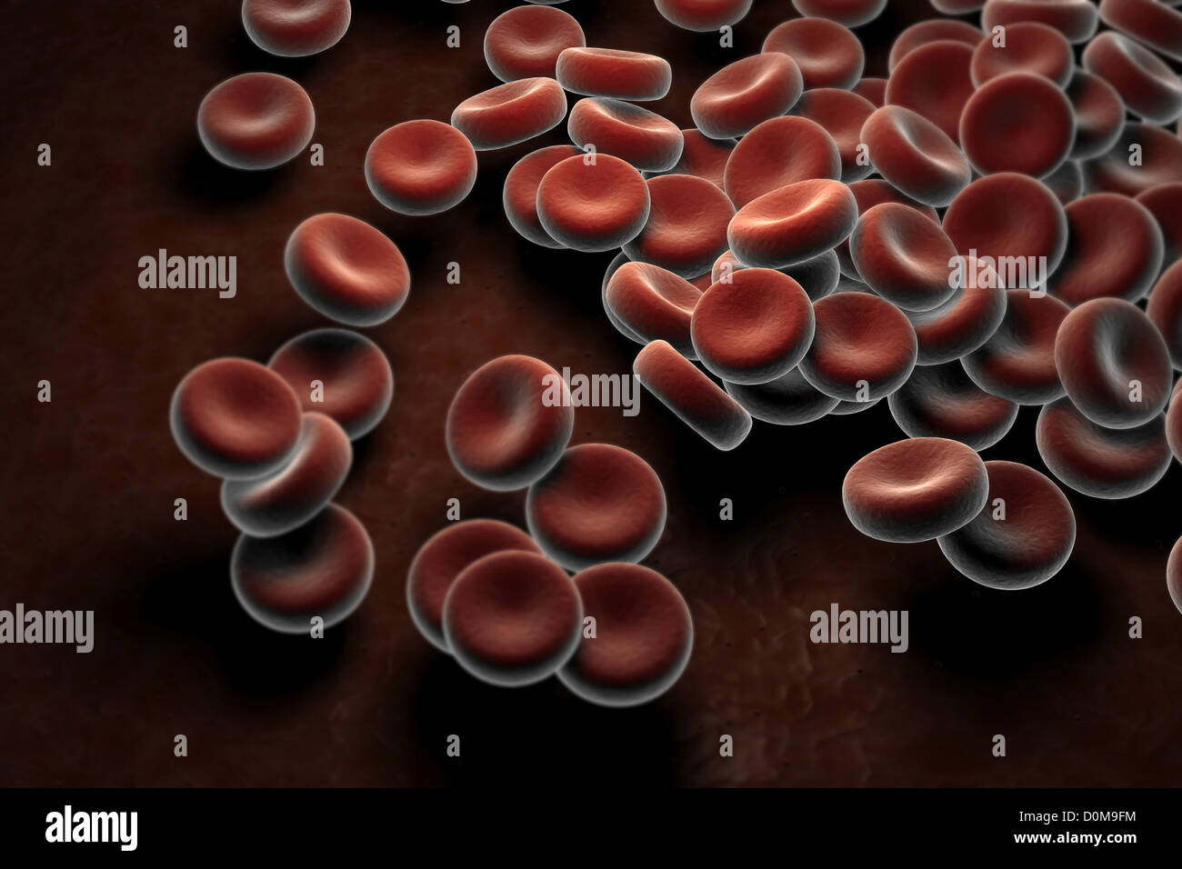 Scanning electromicrograph styled red blood cells Stock Photo - Alamy