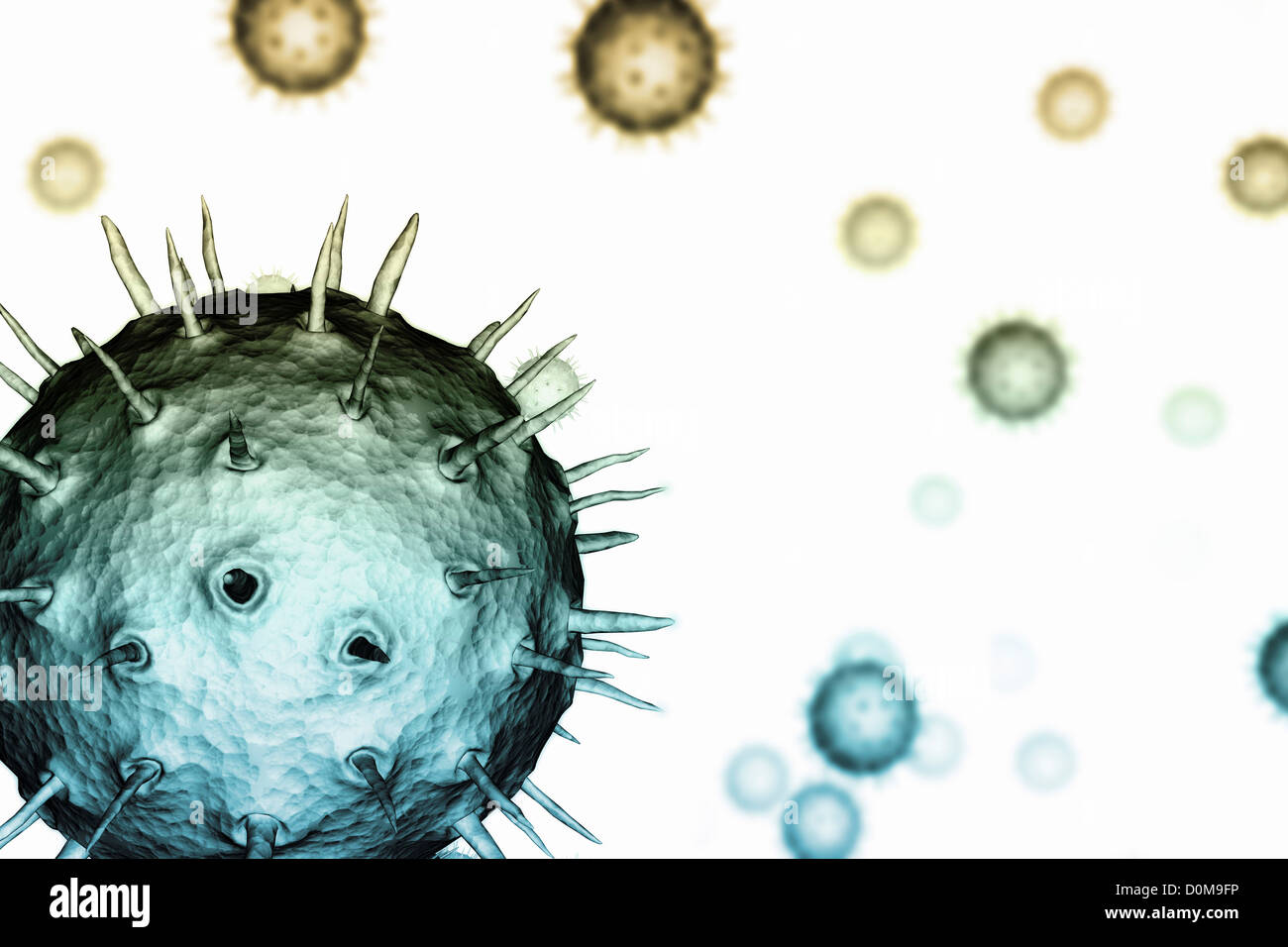 Scanning electron microscope styled structure of a typical virus Stock ...