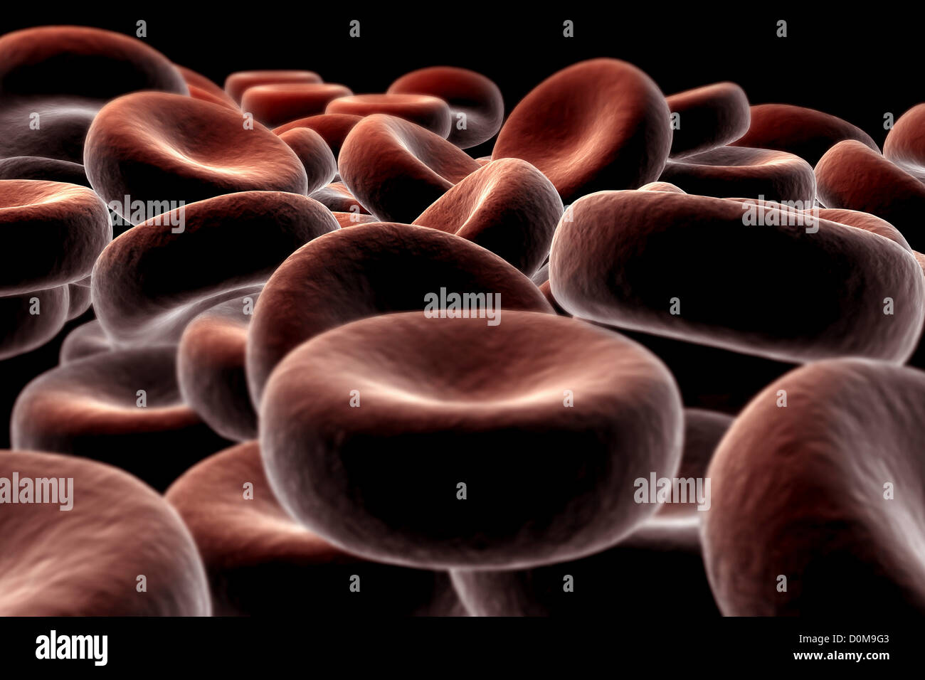Scanning electromicrograph styled red blood cells Stock Photo - Alamy