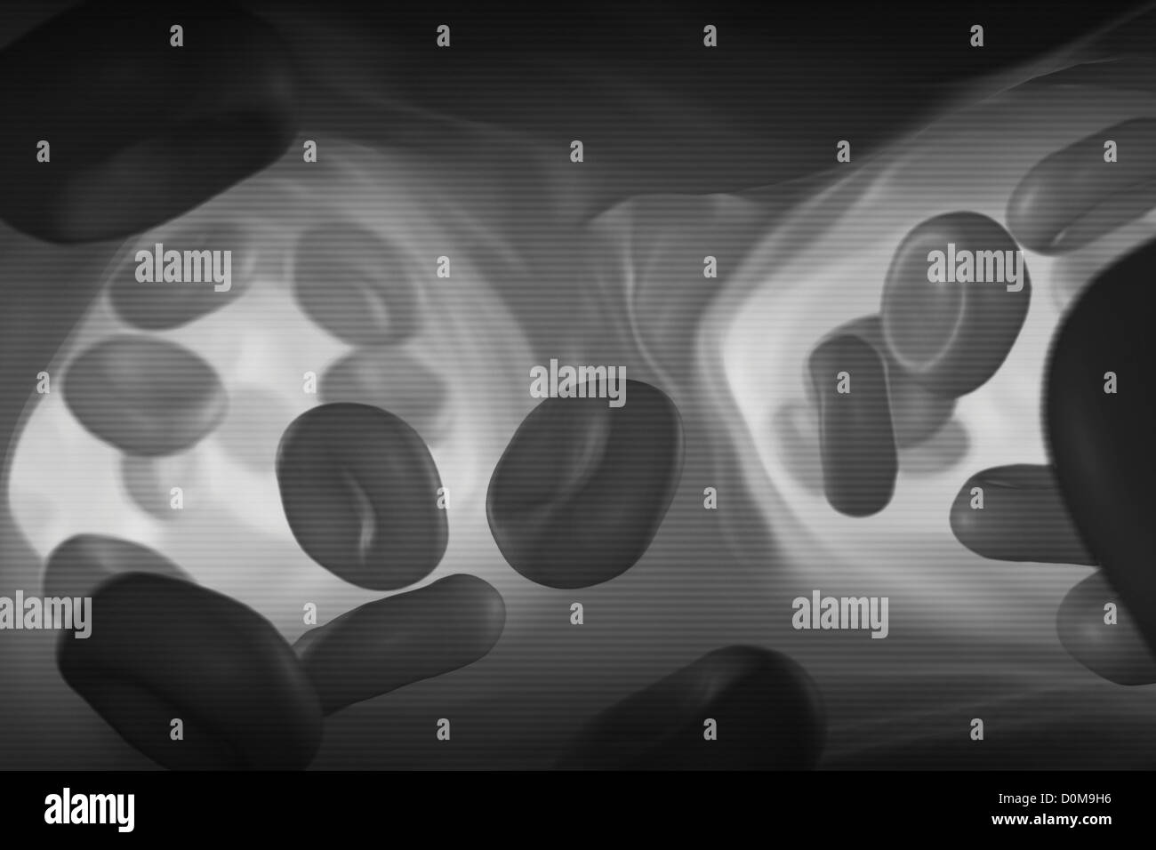 Scanning electromicrograph styled red blood cells Stock Photo - Alamy