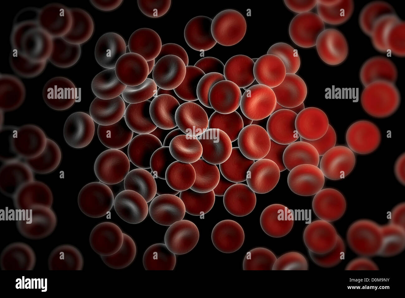 Scanning electromicrograph styled red blood cells Stock Photo - Alamy