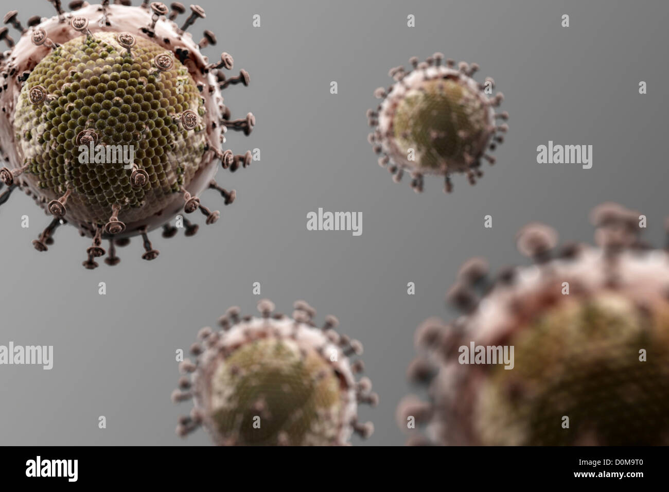 Stylized HIV cells on a gray background Stock Photo - Alamy