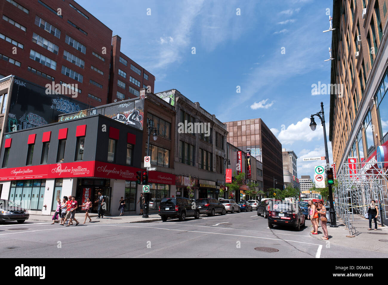 Corner of St-Alexandre and Ste-Catherine streets, Montreal, province of ...