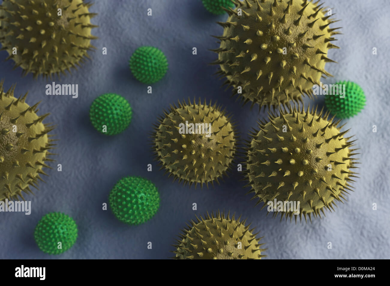 Microscopic styled visualization of pollen grains associated with ...