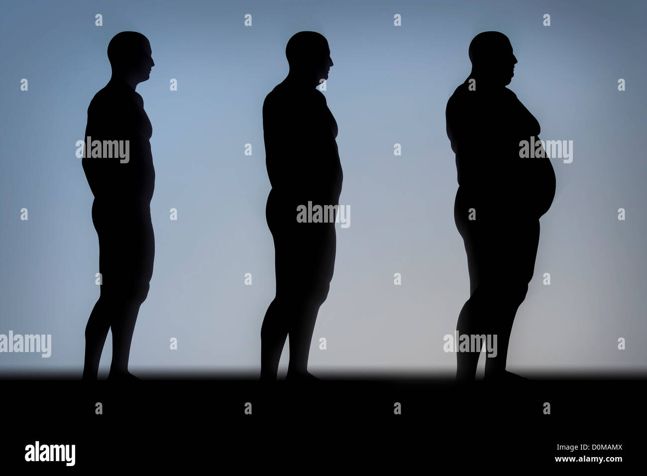 Comparison bodies overweight healthy men hi-res stock photography and ...