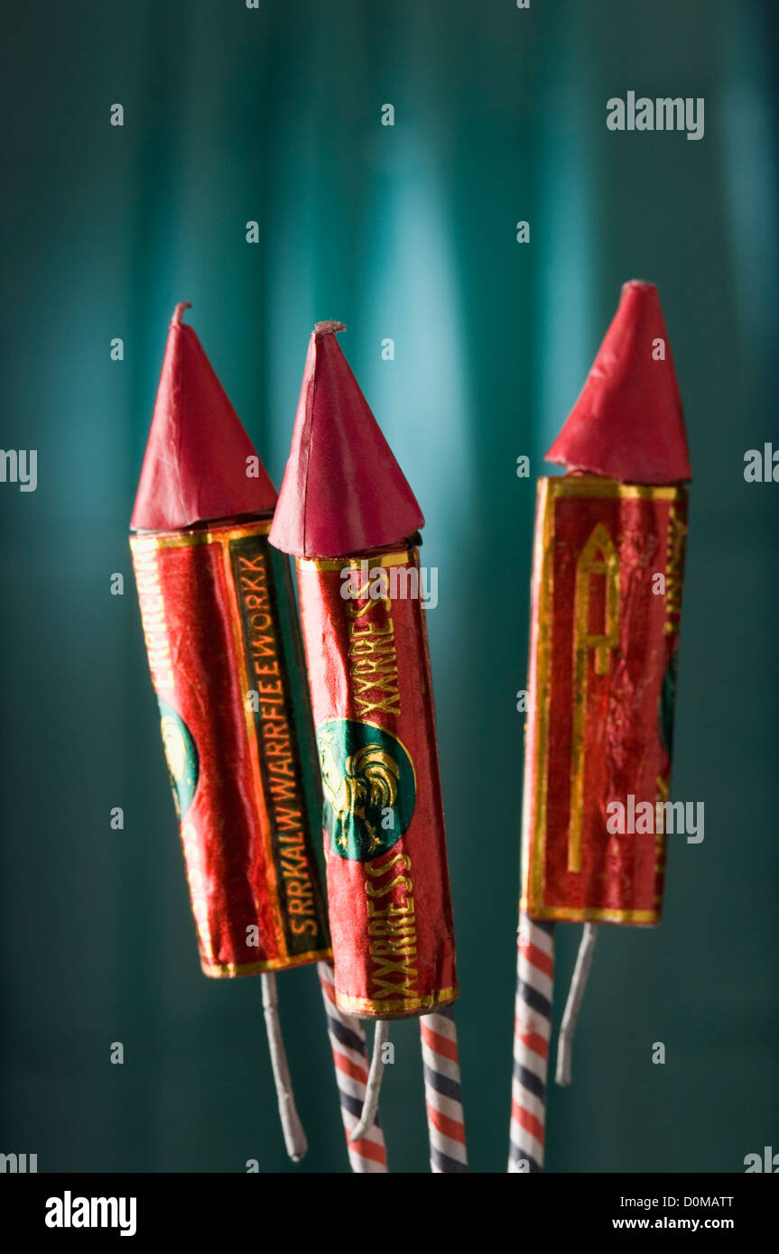 Firework rockets on color hi-res stock photography and images - Alamy