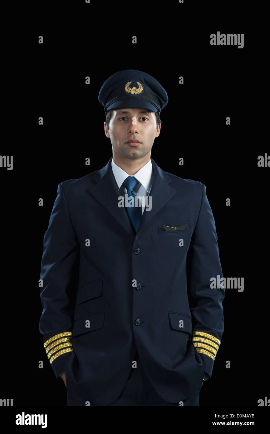 Portrait of a pilot posing Stock Photo - Alamy