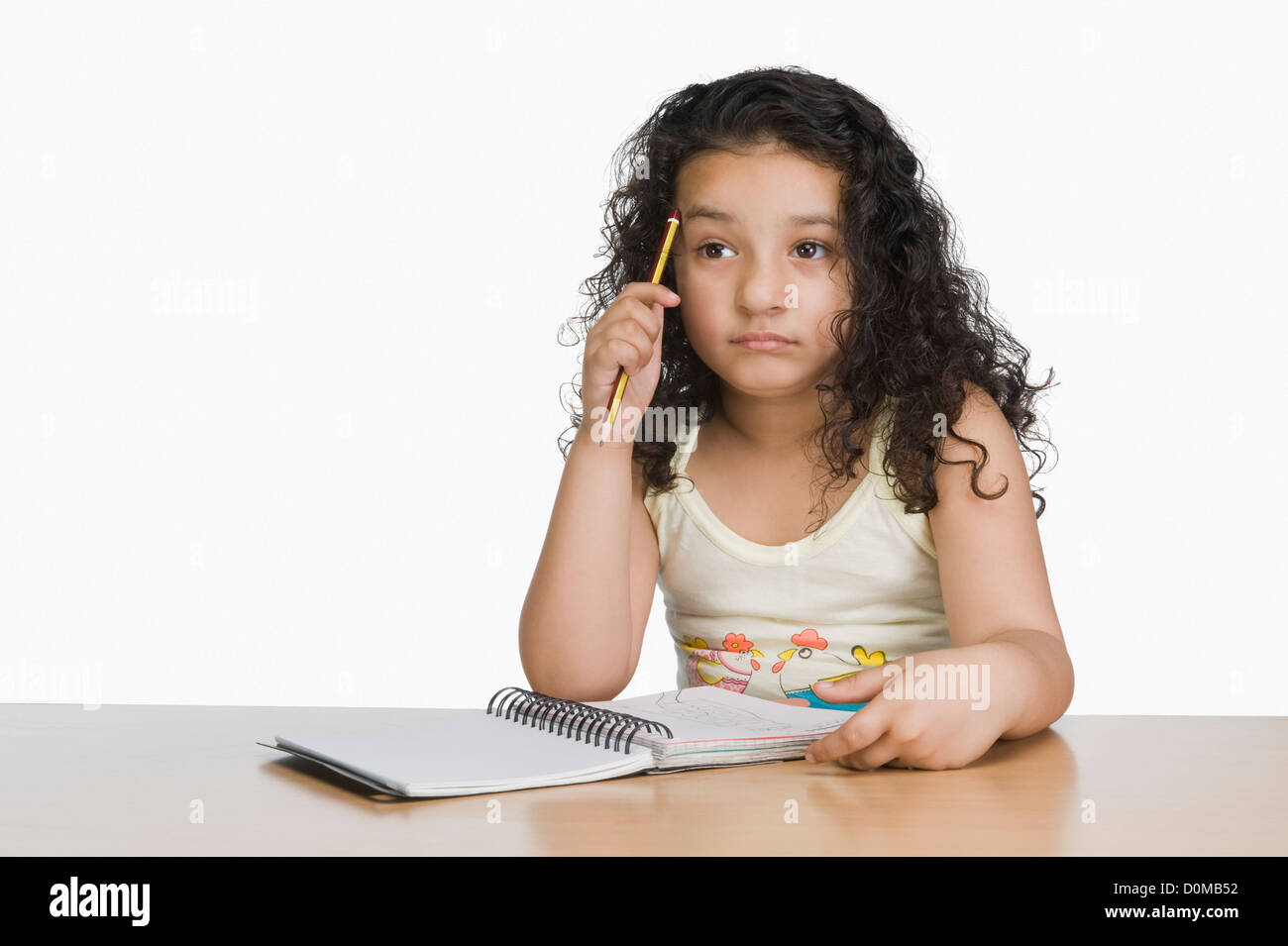 Close-up of a girl thinking Stock Photo - Alamy