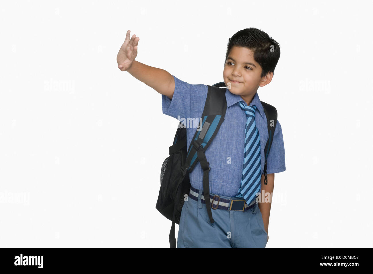 Schoolboy leaving for the school Stock Photo - Alamy