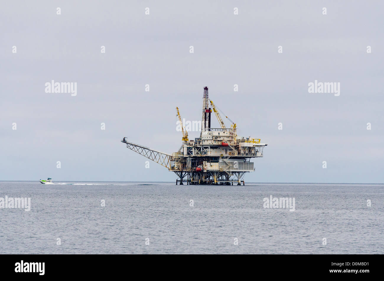 Off-shore oil platform in the Santa Barbara Channel, Ventura ...