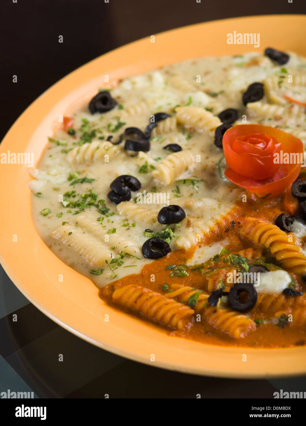 Close-up of a plate of pasta Stock Photo - Alamy