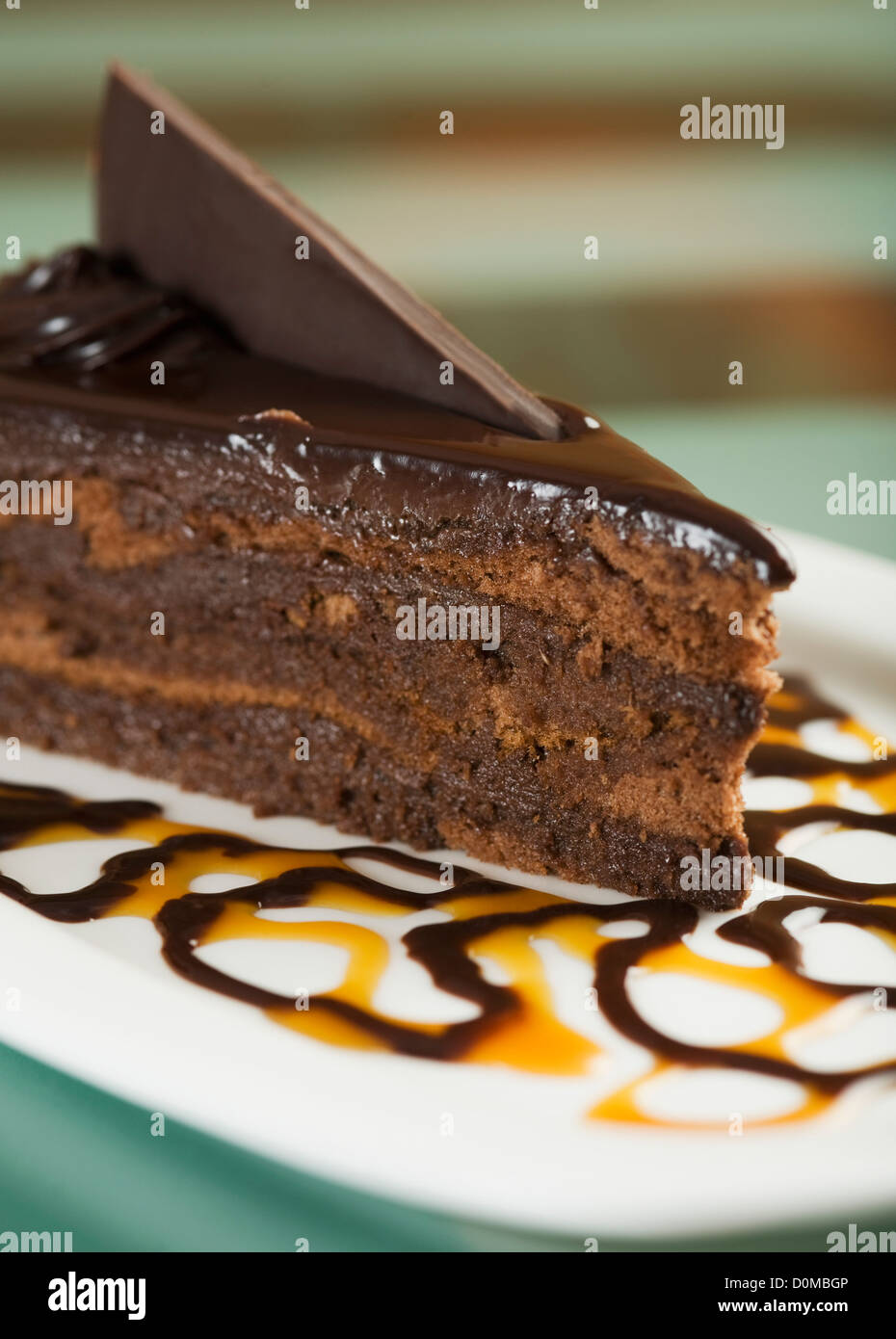 Chocolate truffle pastry served on a tray Stock Photo - Alamy