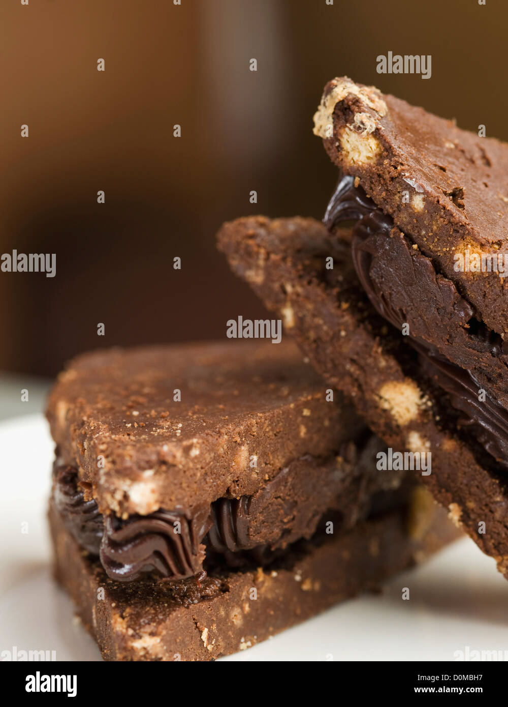 Close-up of chocolate sandwiches Stock Photo - Alamy