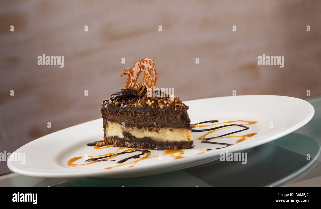 Rocky road pastry served on a plate Stock Photo - Alamy