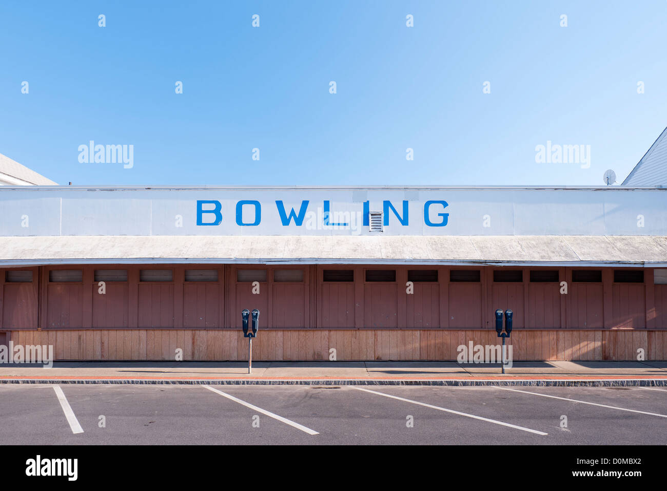 Old fashioned bowling hall in York Beach, Maine, USA Stock Photo - Alamy