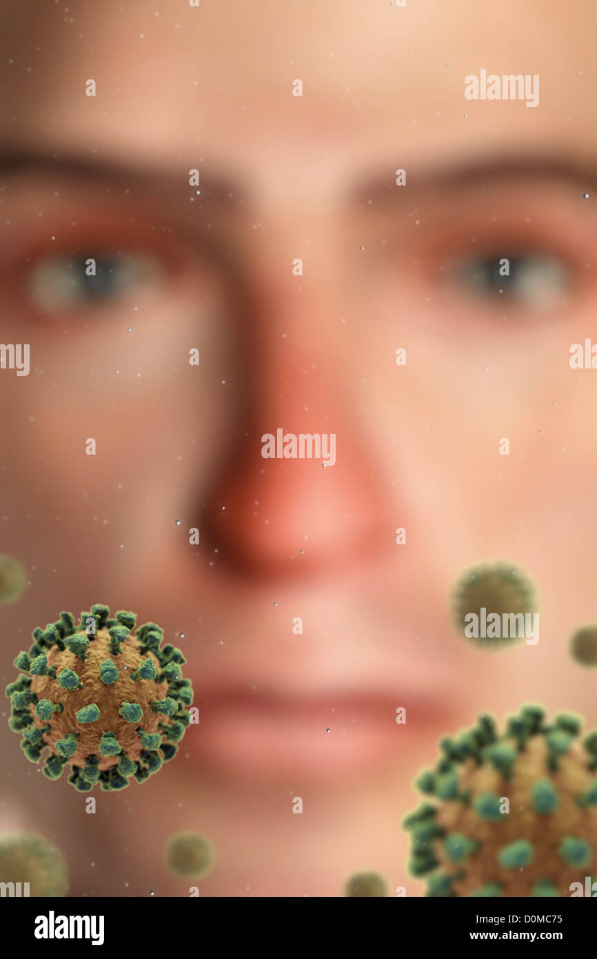 A person being infected with the cold virus Stock Photo - Alamy