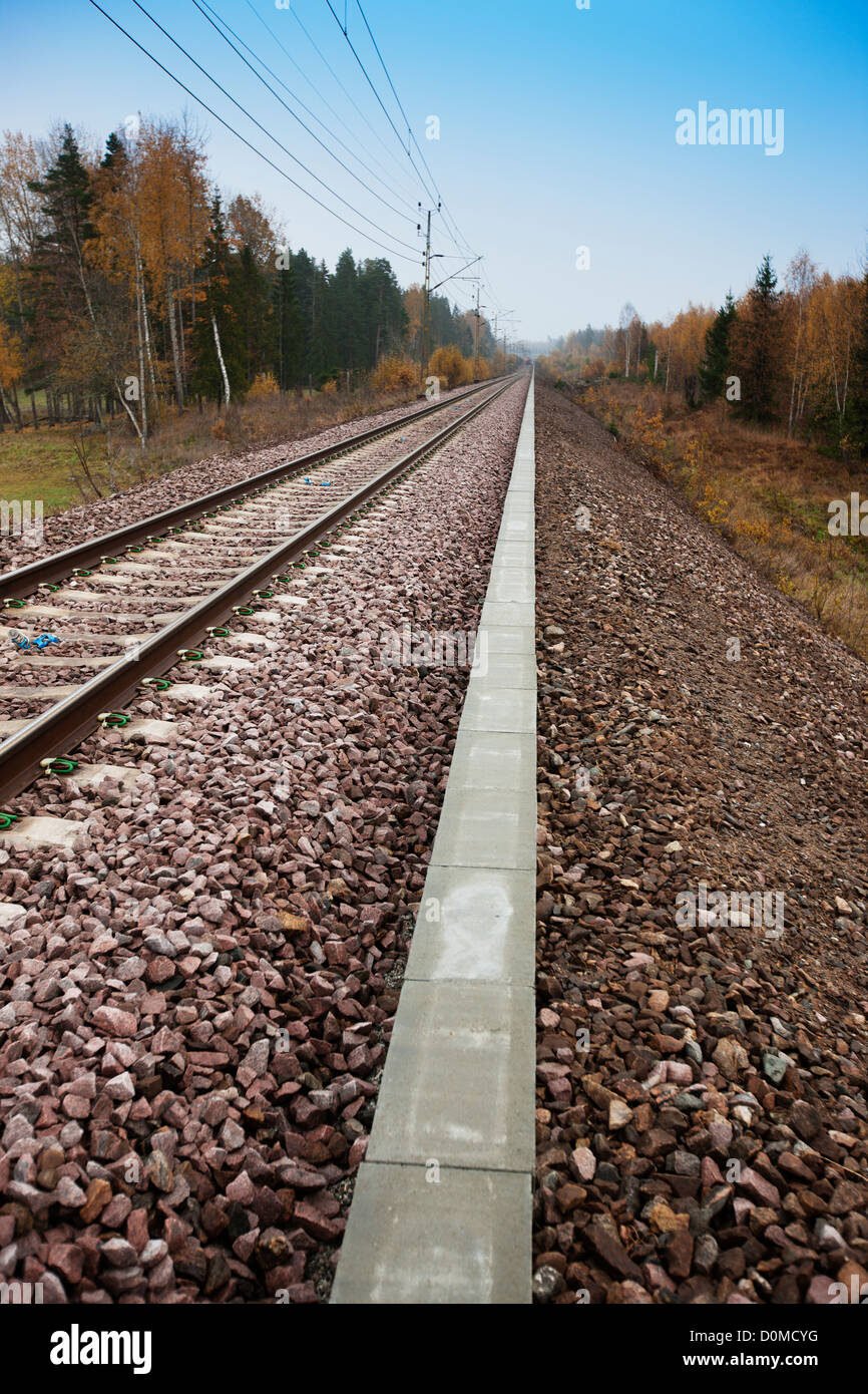 View of railroad track Stock Photo - Alamy