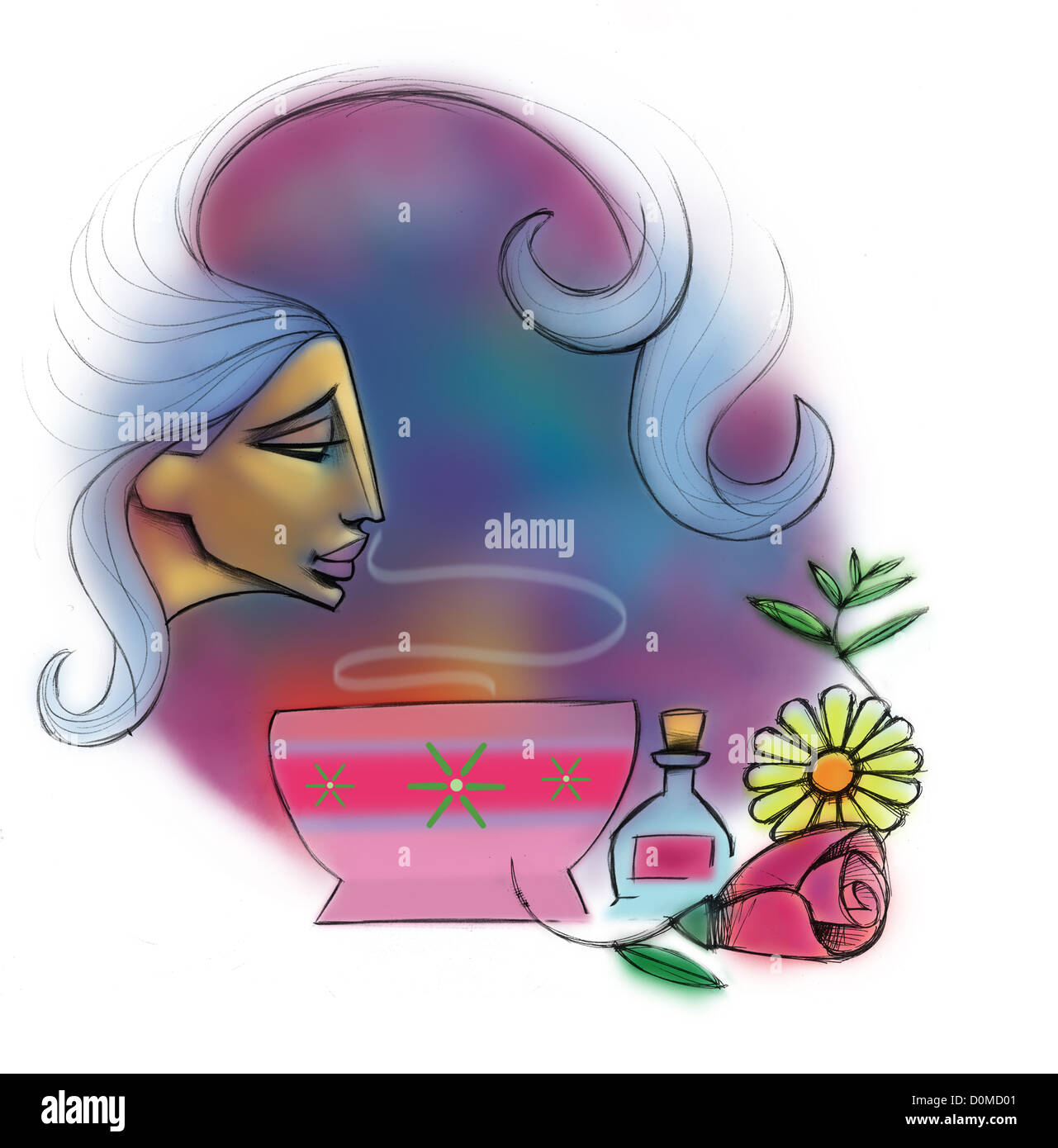 Smelling smell Cut Out Stock Images & Pictures - Alamy