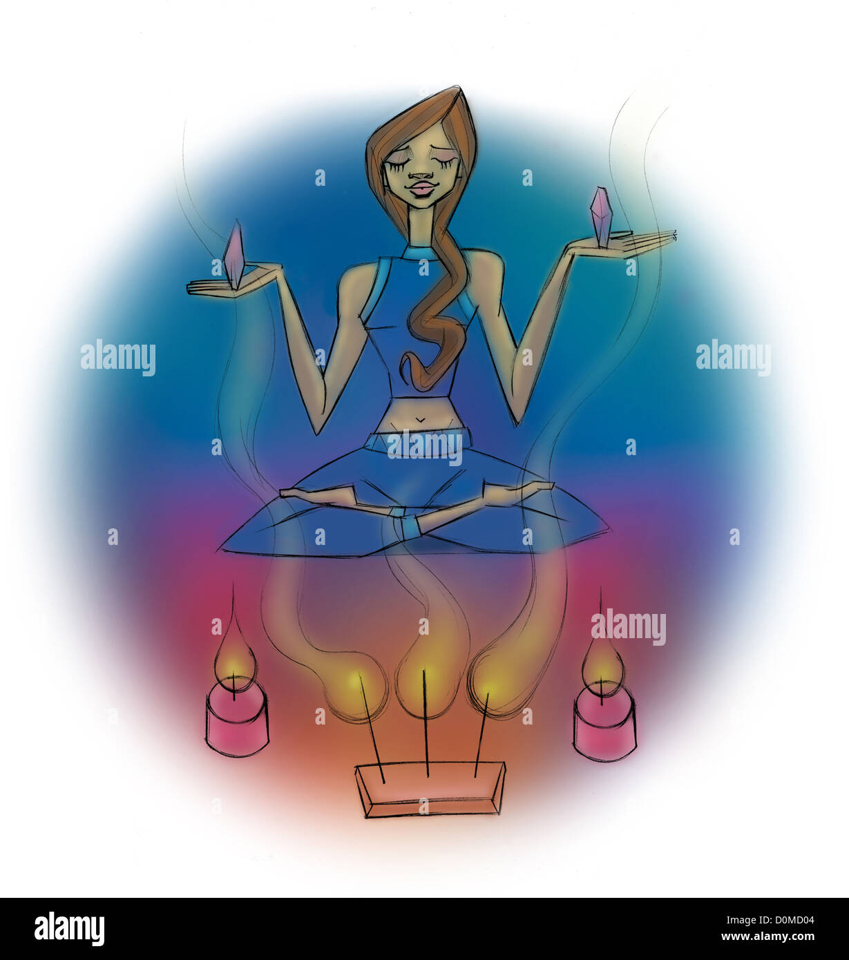 Body woman meditating in Cut Out Stock Images & Pictures - Alamy