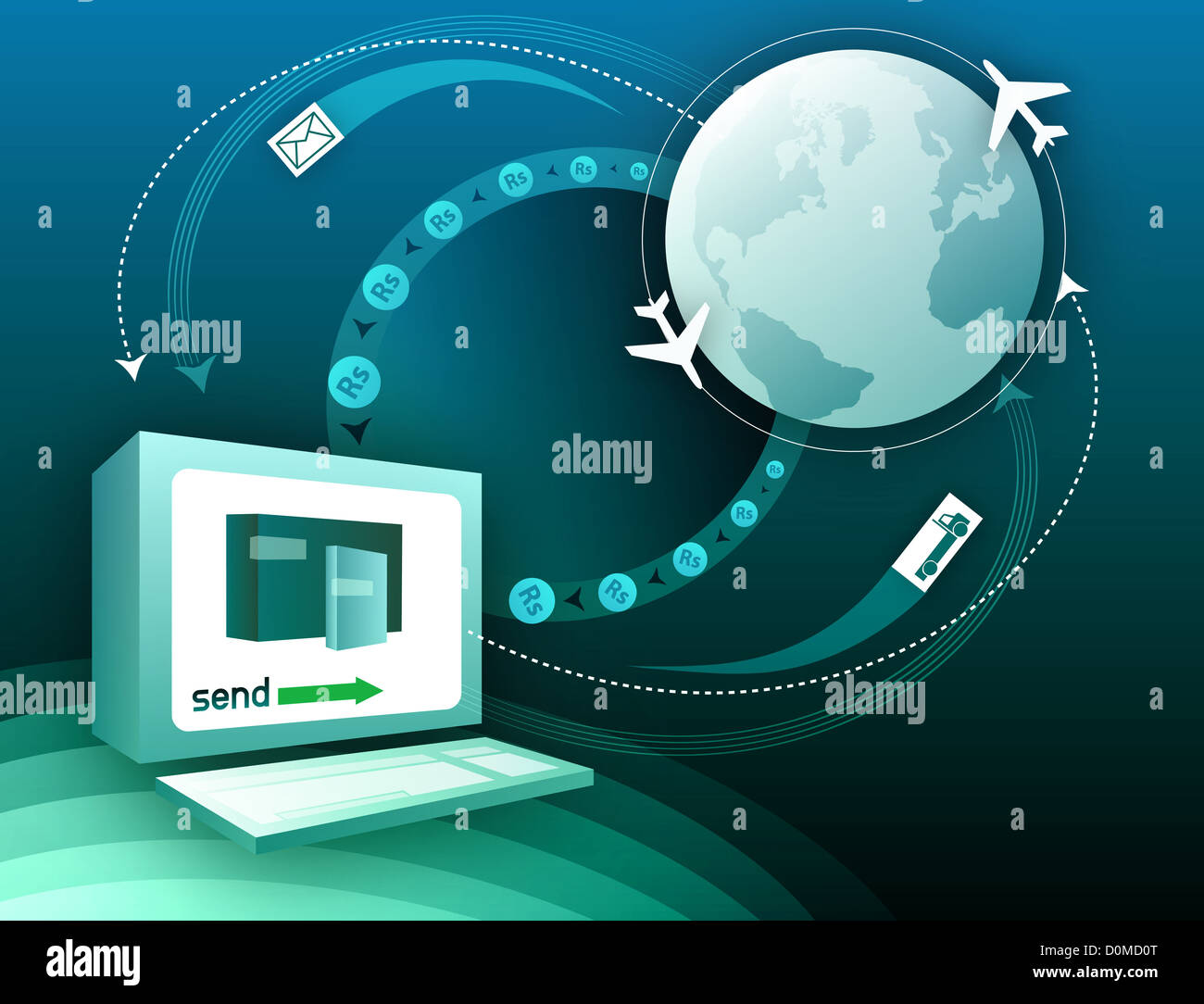 Global transportation and communication montage Stock Photo - Alamy