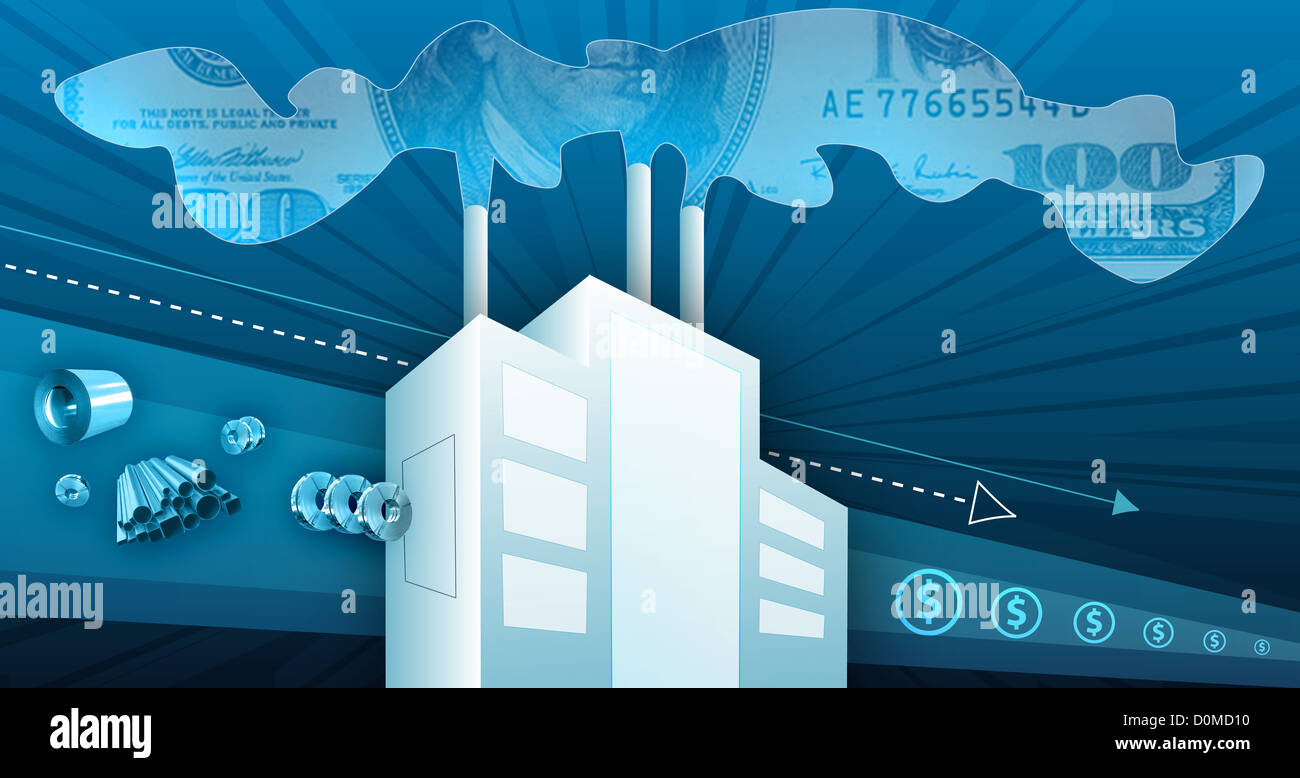 Illustrative representation of process of raw materials to profit Stock ...