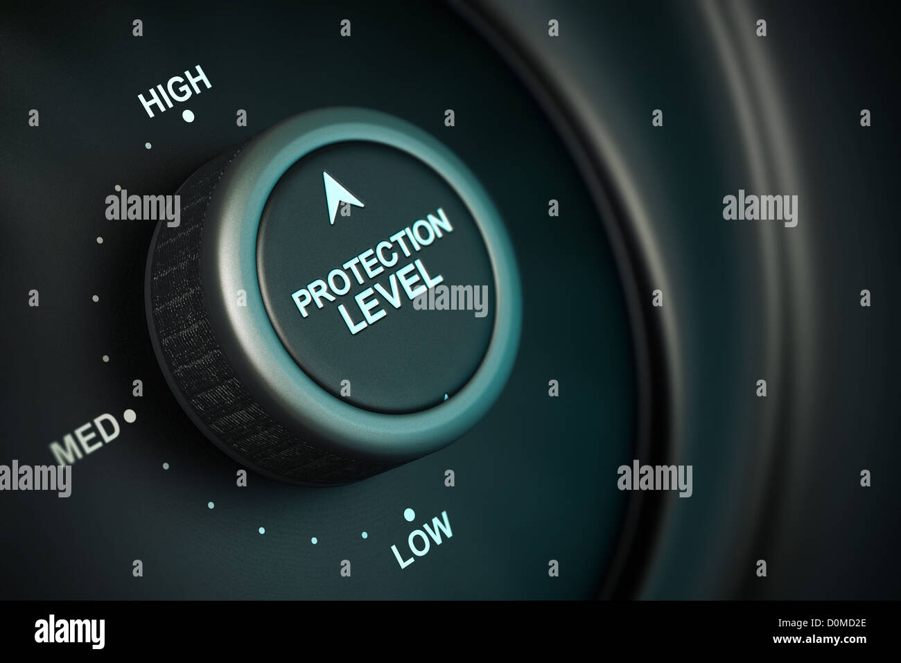 protection level button with low, medium and high positions, button is ...