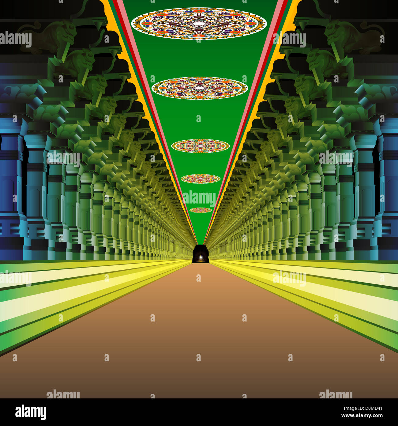 Corridor of a temple, India Stock Photo - Alamy