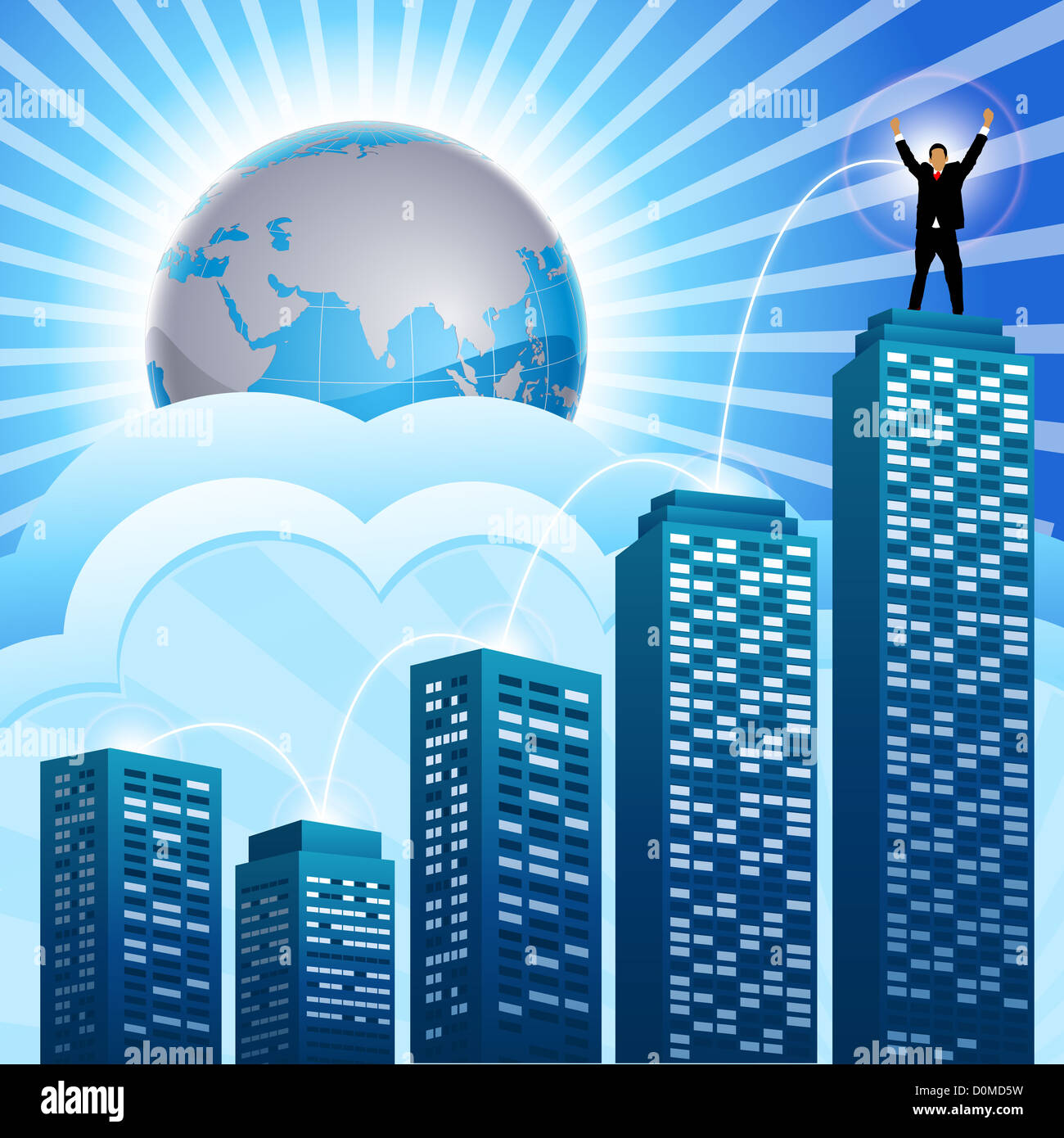 Man standing on top globe hi-res stock photography and images - Alamy