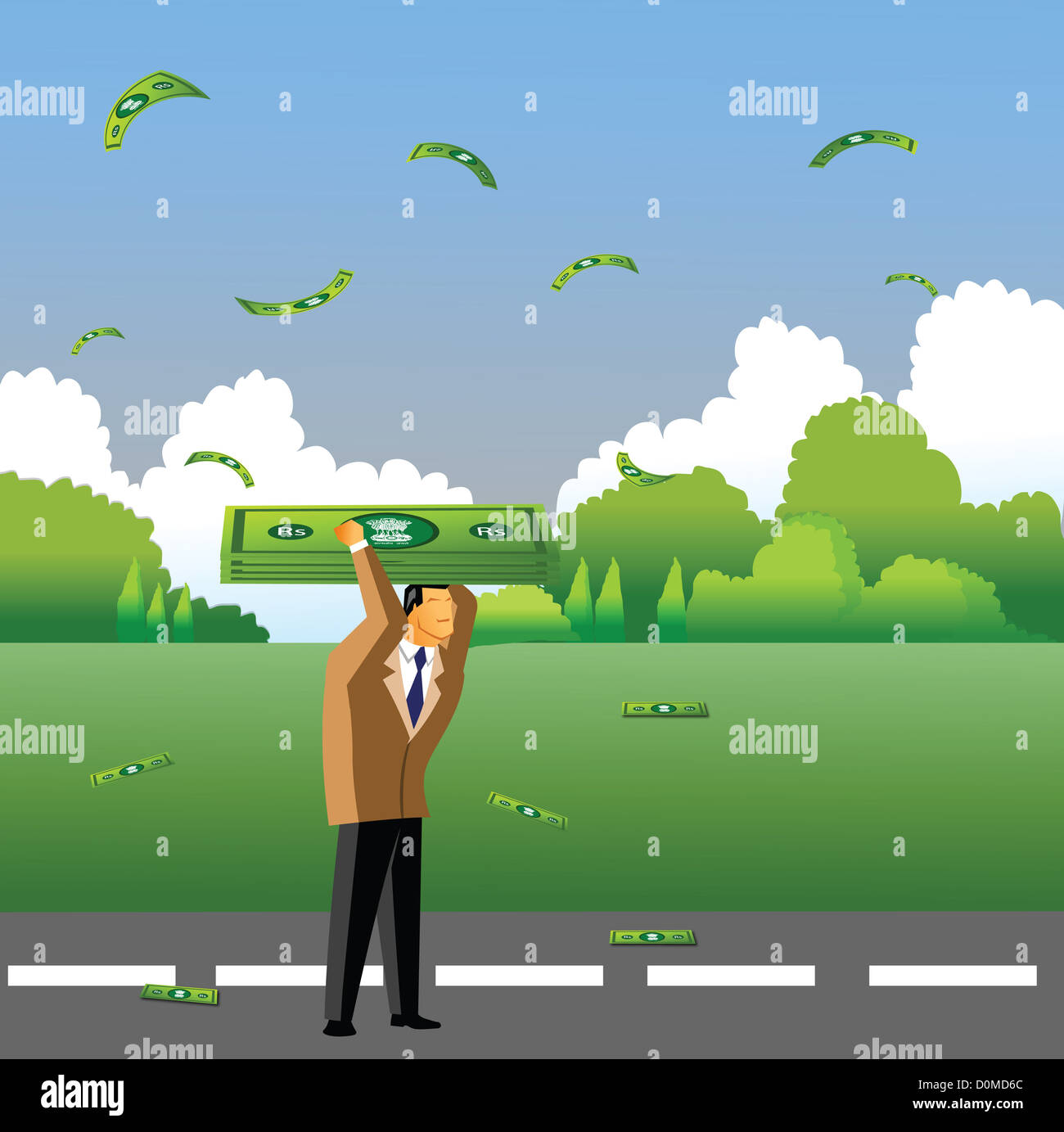 Man carrying money tree hi-res stock photography and images - Alamy