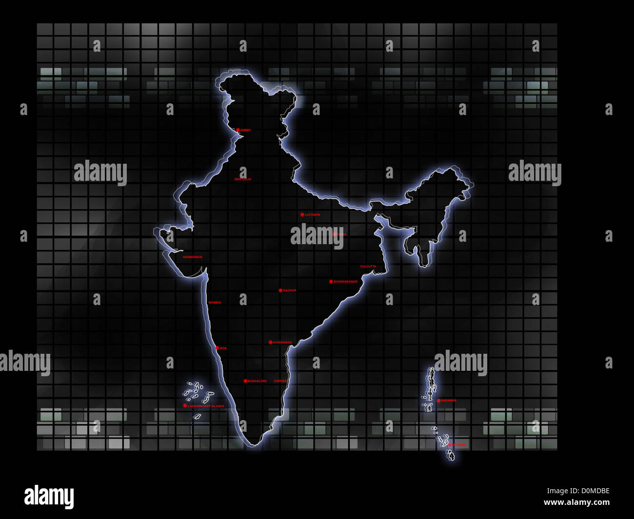 Close-up of map of India Stock Photo - Alamy